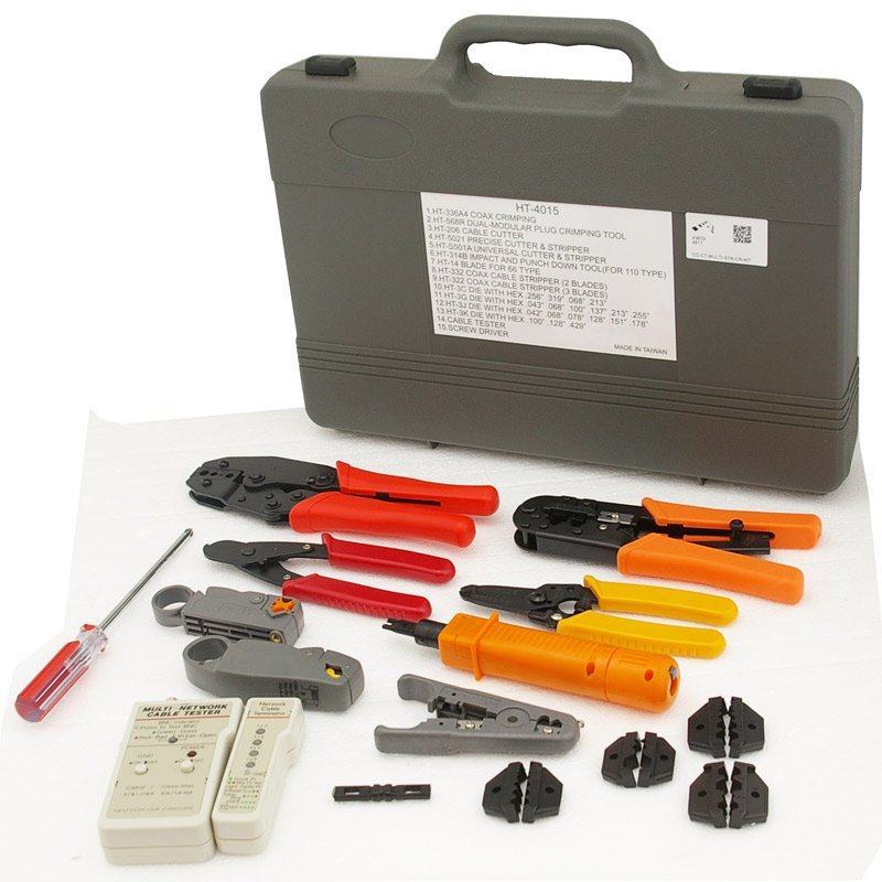 Coaxial and Multi-Core Crimping, Cut and Stripper Set with Tester ...